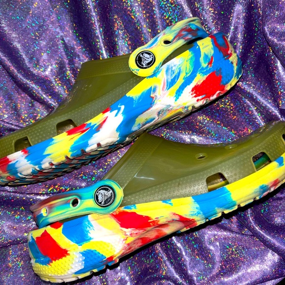 CROCS | Shoes | Translucent Marble Tie Dye Crocs | Poshmark